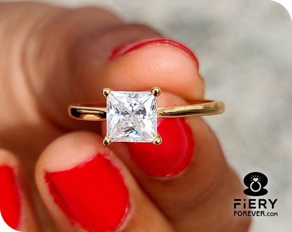 Plain princess cut engagement ring store