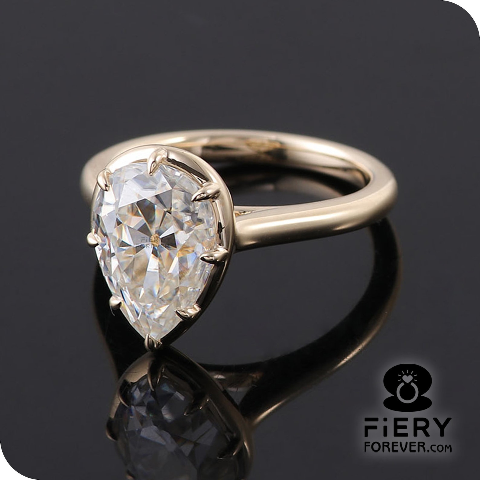 Georgian Cut Down Collet Set Ring: Victorian Style Solitaire Wedding ...