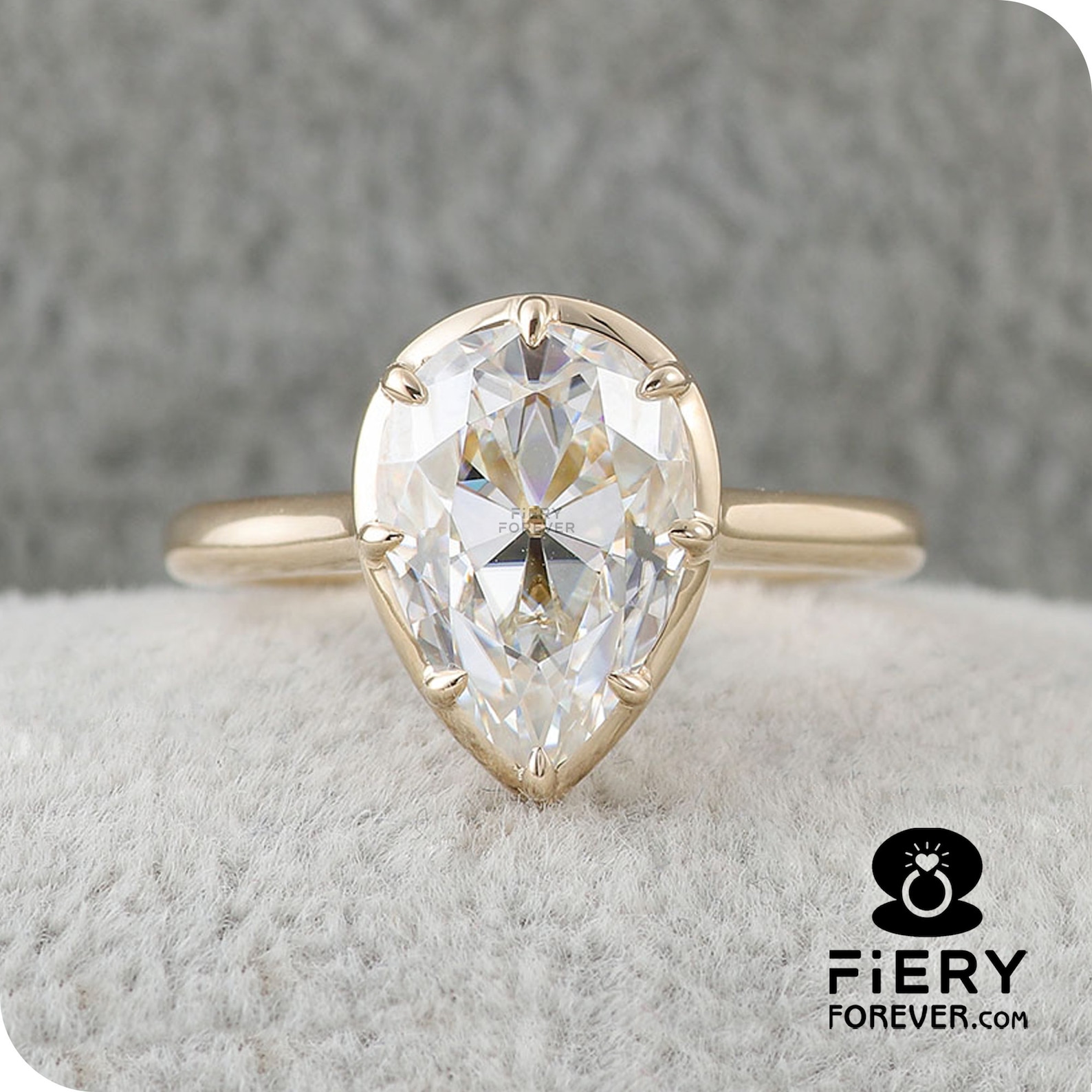 Georgian Cut Down Collet Set Ring: Victorian Style Solitaire Wedding ...
