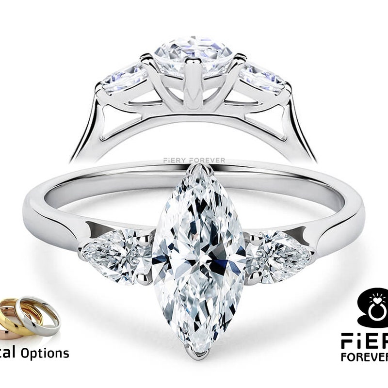 Triple Stone Ring - Etsy