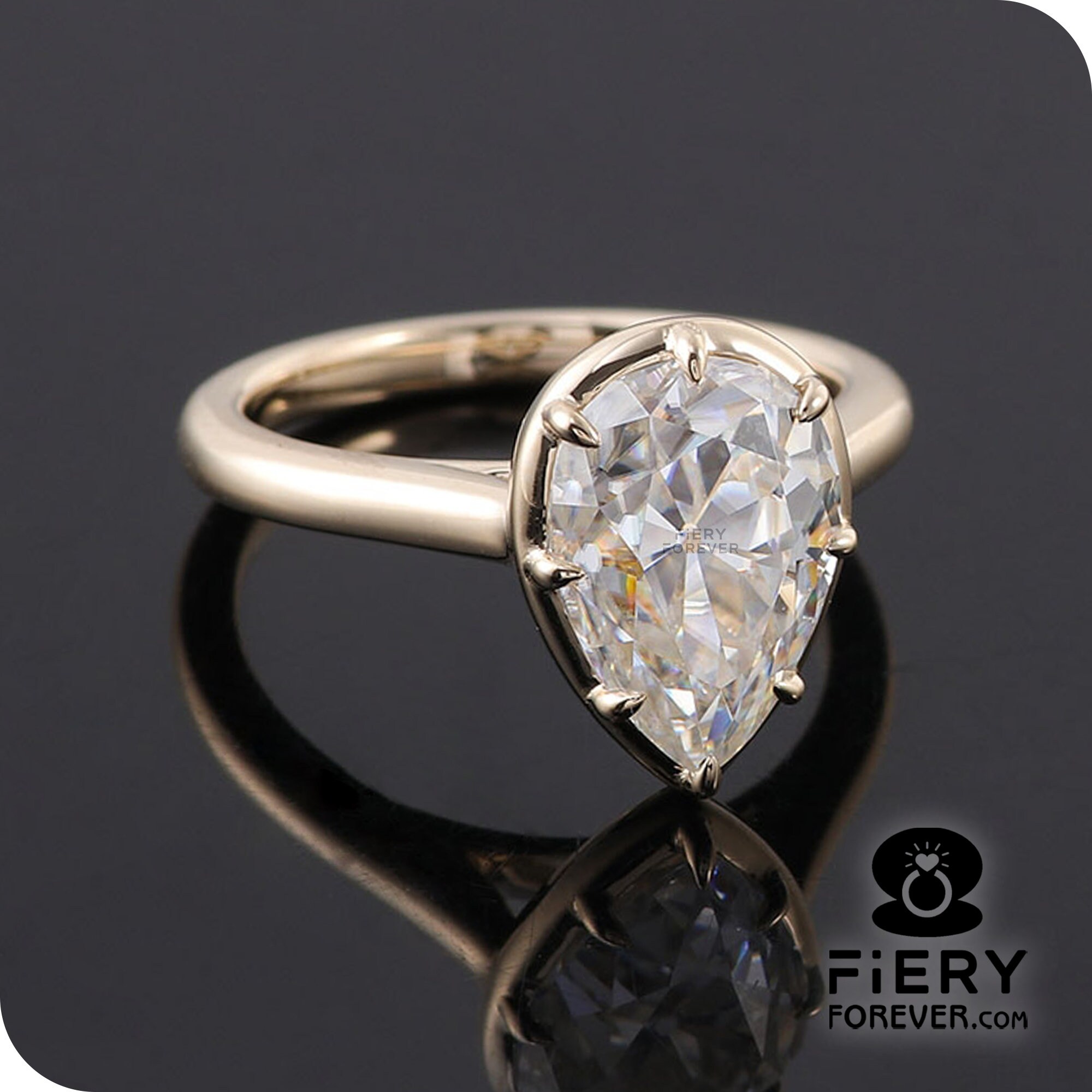 Georgian Cut Down Collet Set Ring: Victorian Style Solitaire Wedding ...