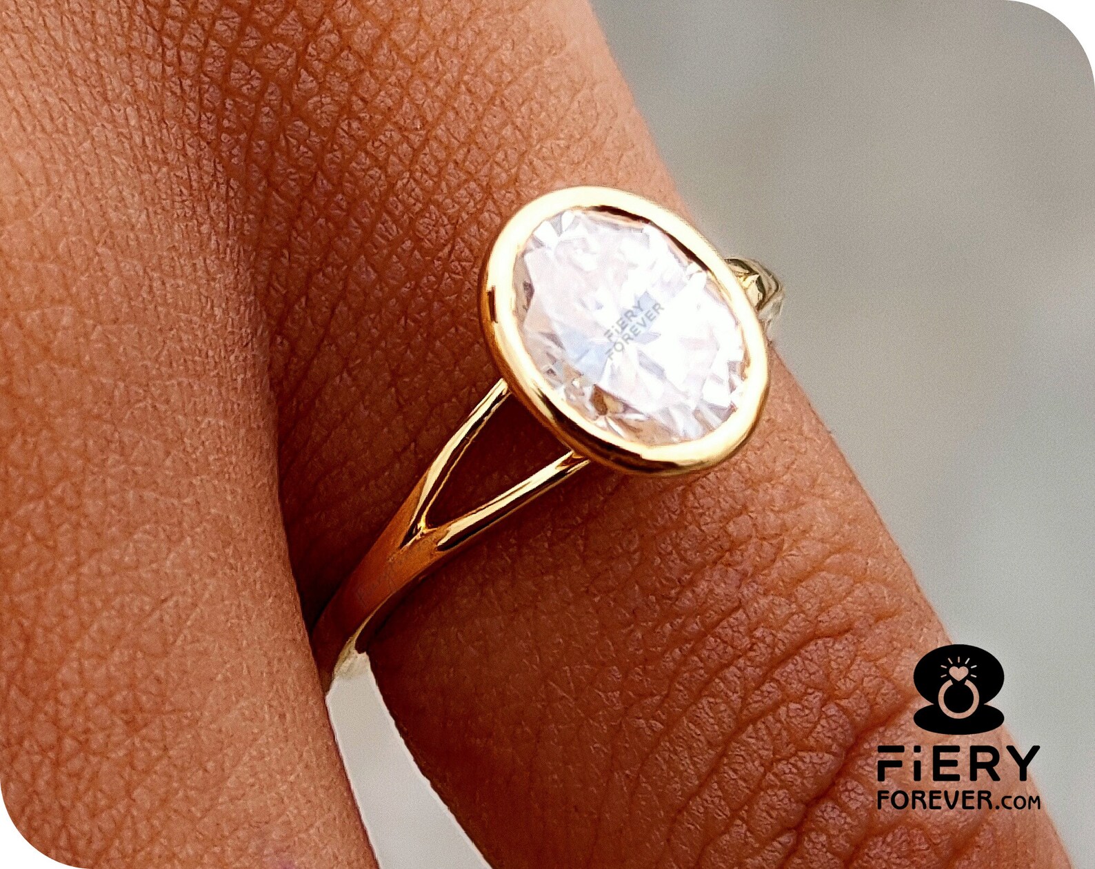 Signature Bezel Set Split Shank Solitaire Wedding Ring, Stunning 1.4 ...