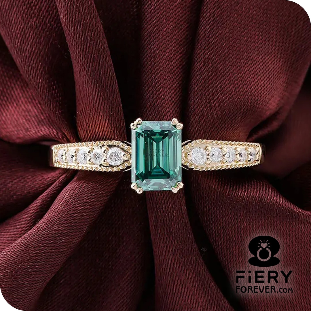 Pinched Shank Milgrain Set Designer Wedding Ring, 0.5/ 1/ 1.75 Carat ...