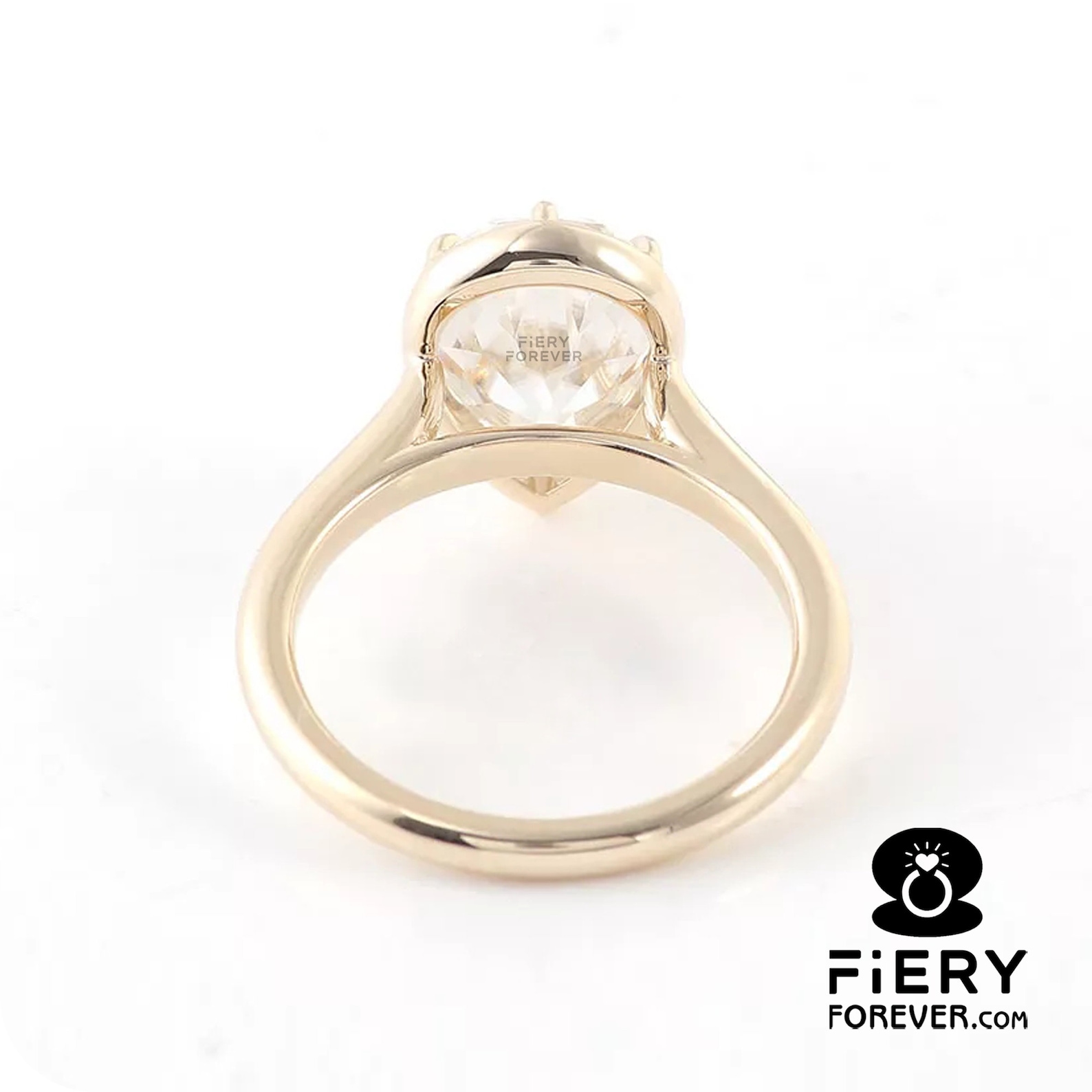 Georgian Cut Down Collet Set Ring: Victorian Style Solitaire Wedding ...