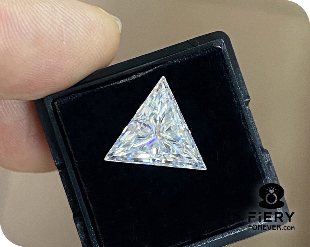 Lovely 10 MM 2.75 Carat Fiery Full White Triangle Diamond Cut Loose ...