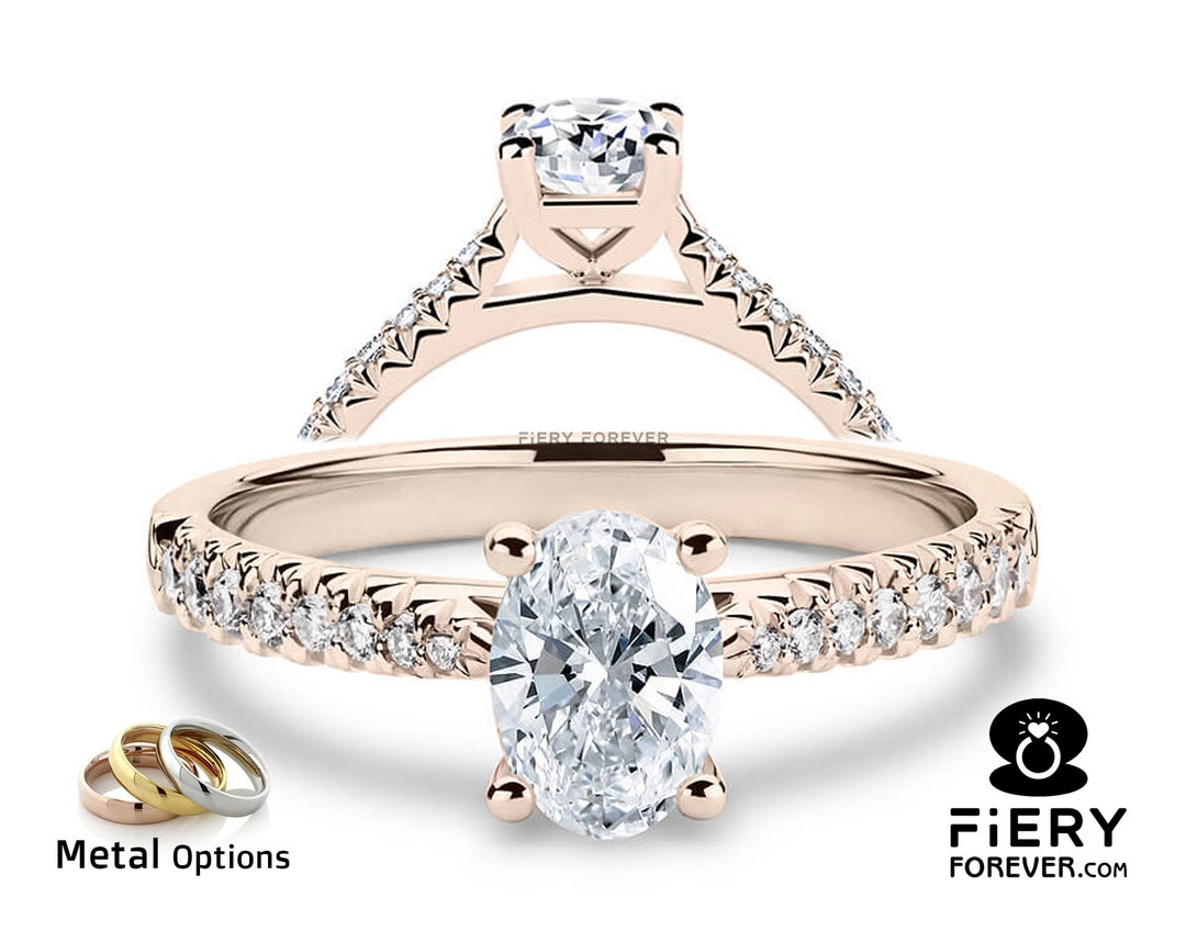 4 Rounded Prong Cathedral Set Half Eternity Anniversary Gift Ring ...