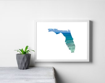 Florida State Wall Map Large Print Poster - Etsy