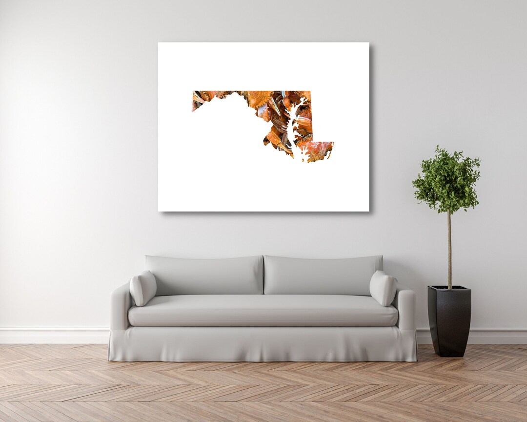 Maryland Map Print Art, Maryland Wall Decor, Maryland State Print Wall ...