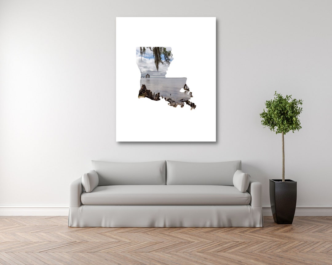 Louisiana Map Art, Louisiana Art Print, State Map Art Print, Unique Map ...
