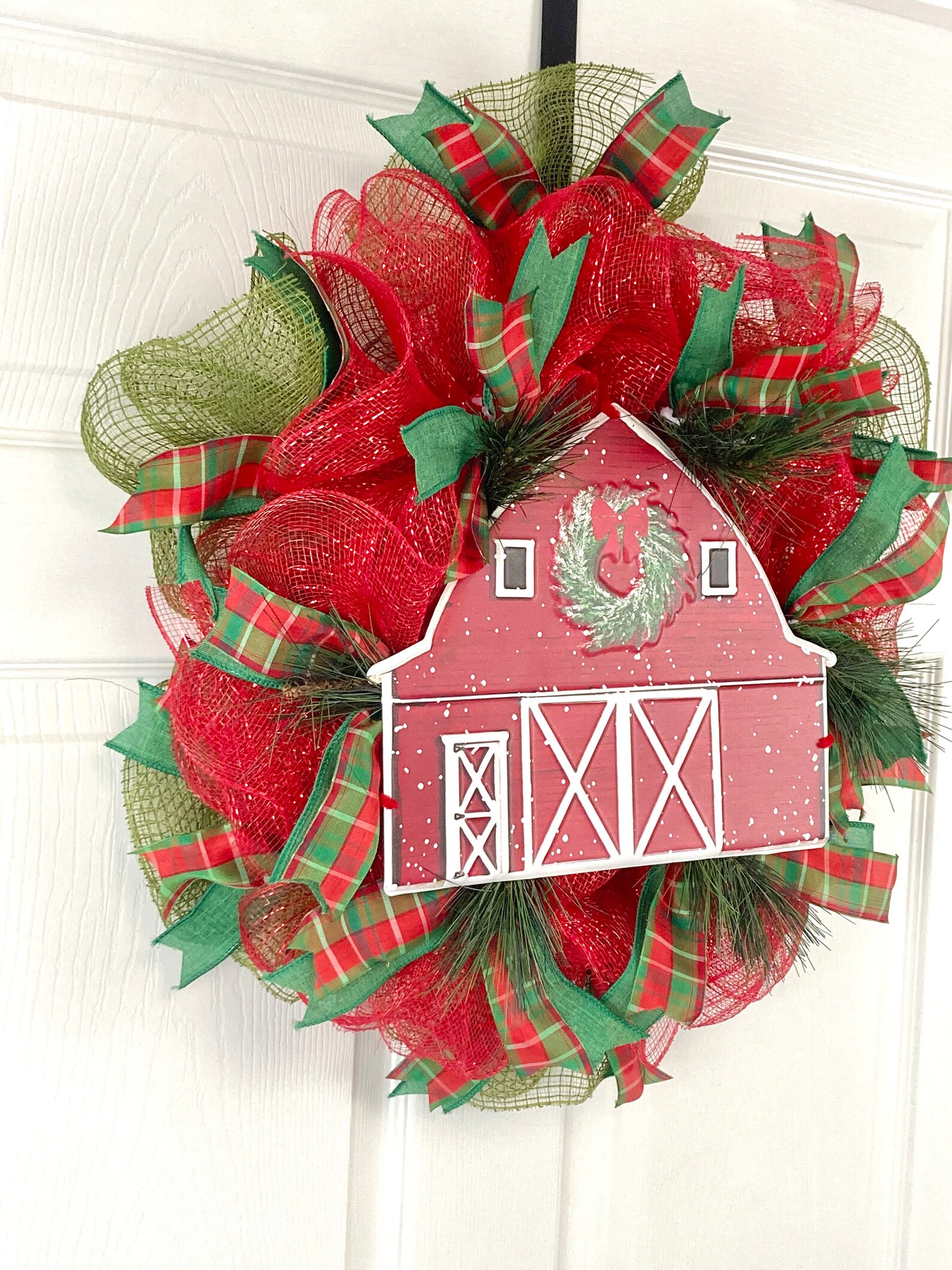 Christmas farm wreath Country Christmas Barn wreath | Etsy