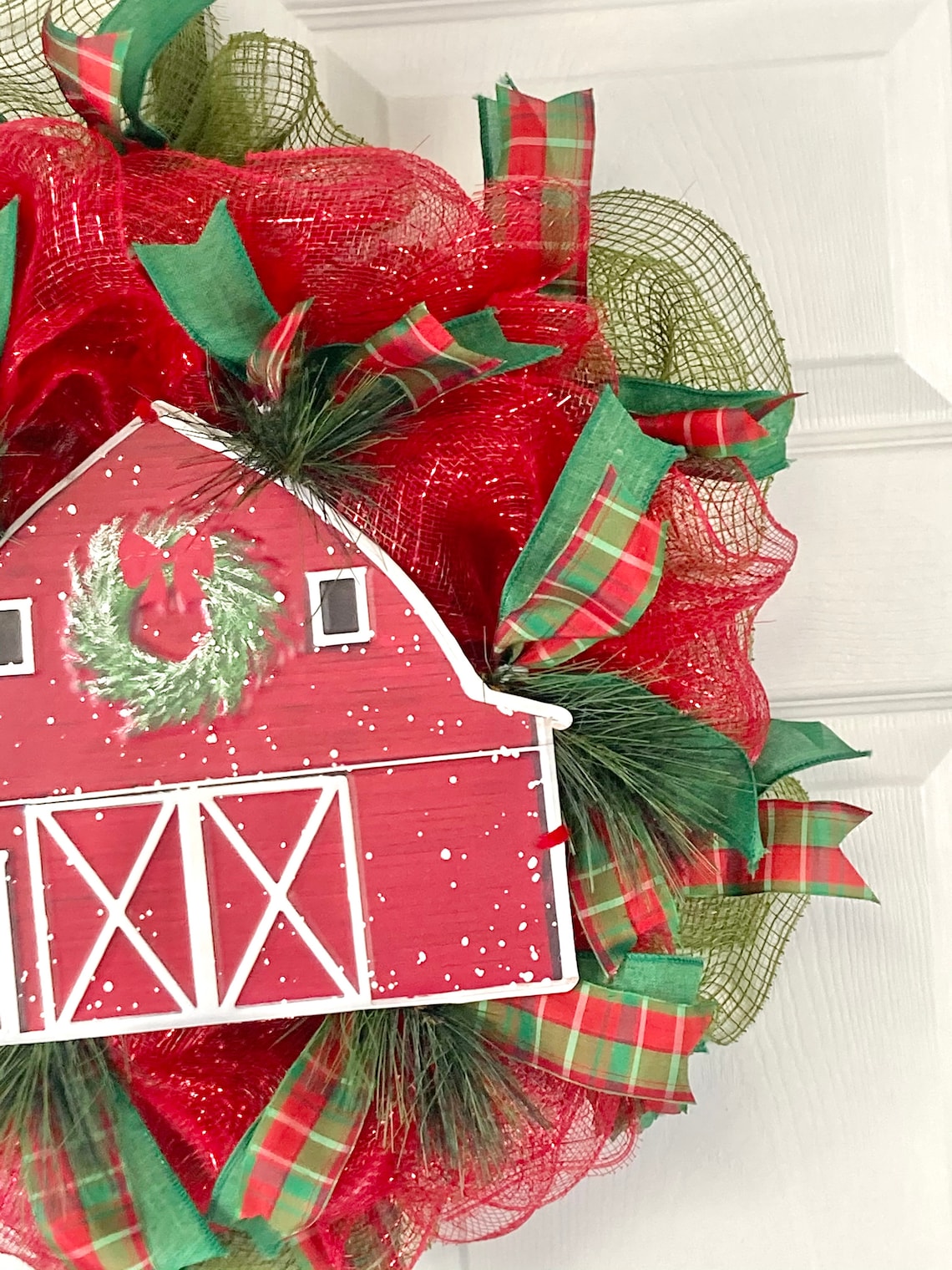 Christmas farm wreath Country Christmas Barn wreath | Etsy