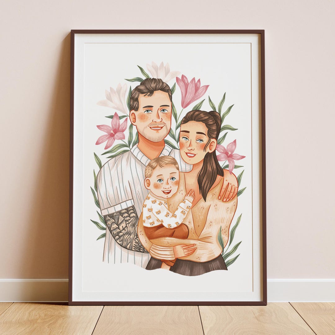 Custom Family Portrait | Family Illustration Printable Art | Custom ...
