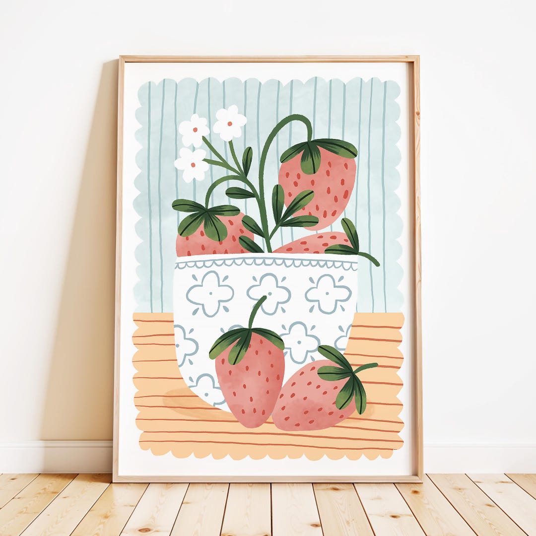 Fruits II - Strawberries | Art Print | Floral Boho Print | Wall Art ...