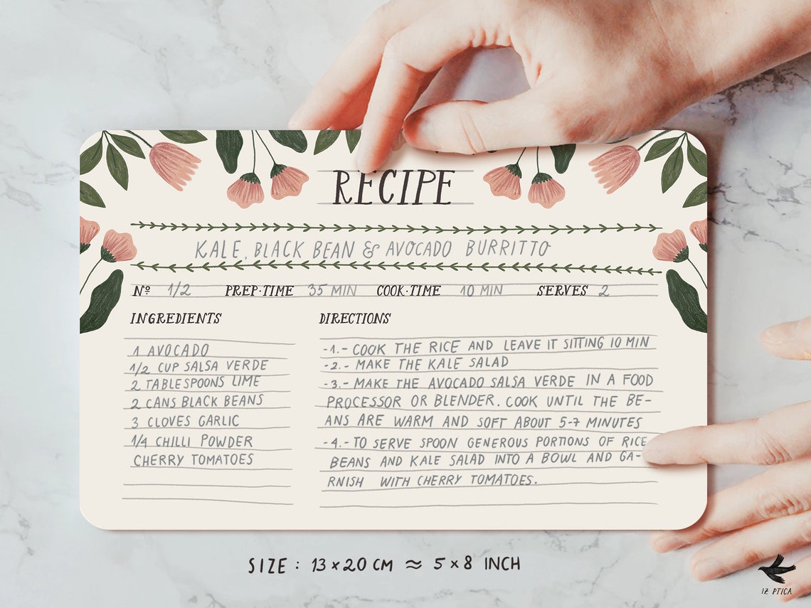 Printable Recipe Cards Set of 3 Designs Instant Download - Etsy