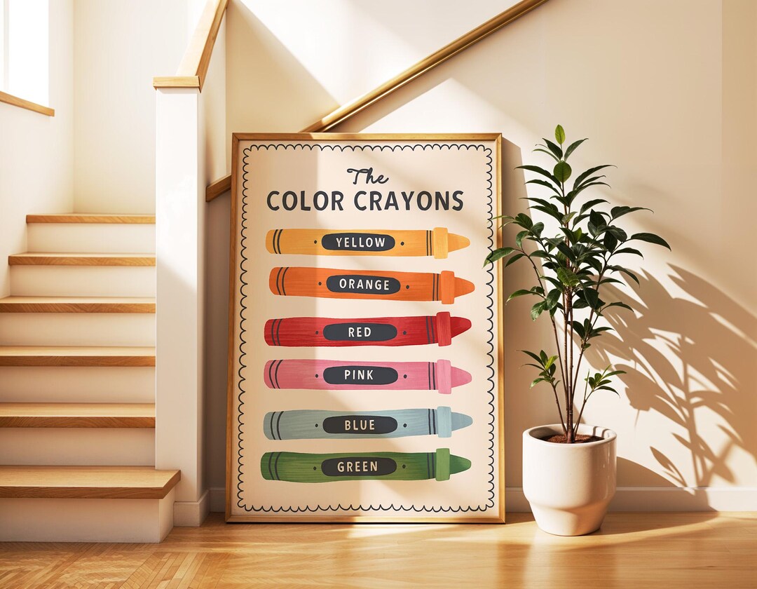 The Color Crayons: Educational Kid's Art Print, Playroom Wall Decor - Etsy
