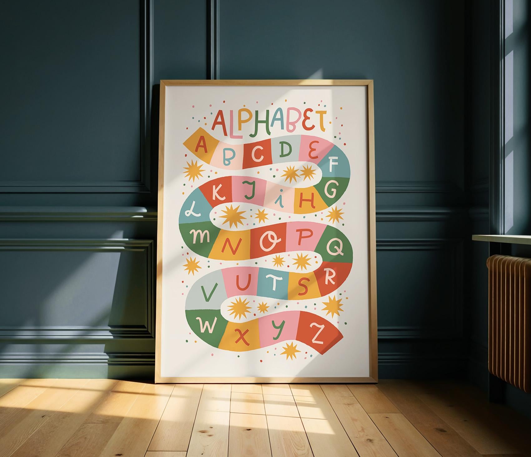 Colorful Alphabet: Educational Kid's Art Print, Playroom Wall Decor - Etsy