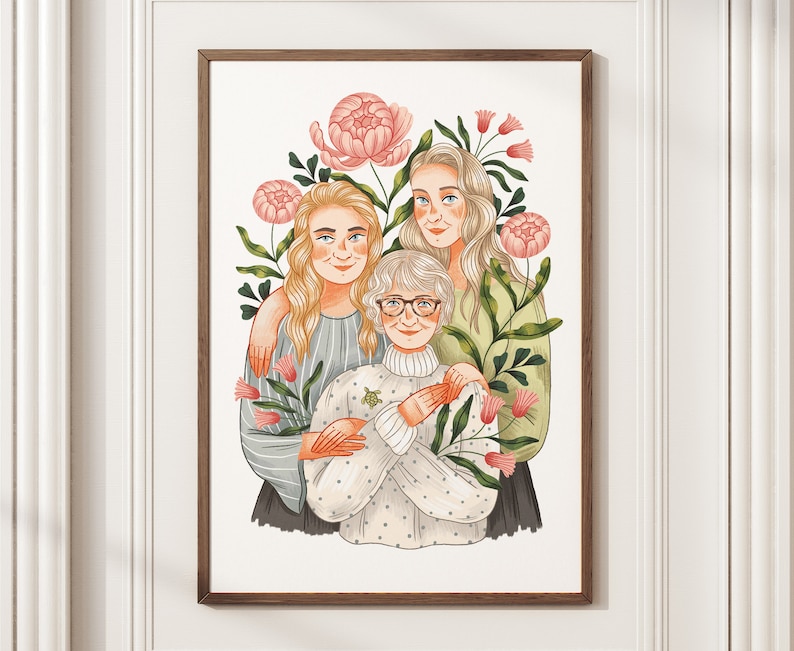 Custom Family Portrait | Family Illustration Printable Art | Custom ...