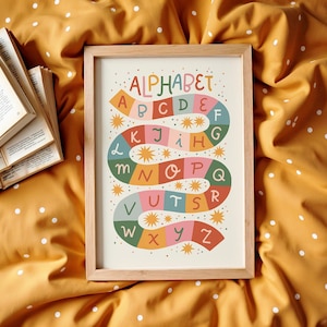 Colorful Alphabet: Educational Kid's Art Print, Playroom Wall Decor - Etsy
