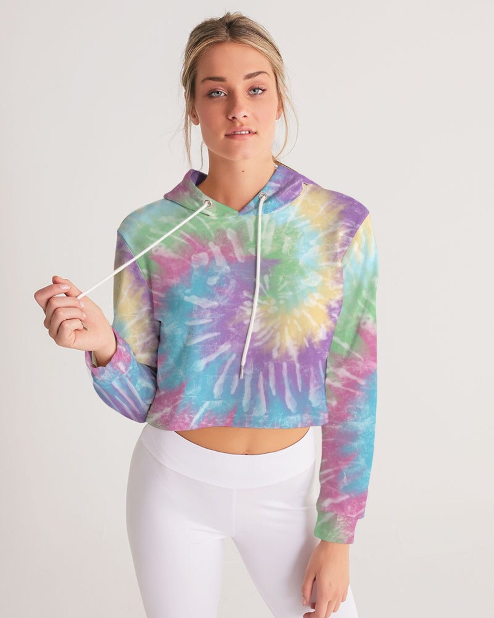 Tie Dye Cropped Top Hoodie Crop Top Pastel Espiral Sweater Etsy España