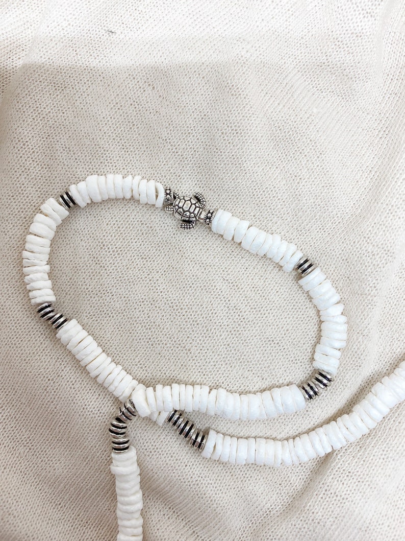 Puka Shell Choker Necklace| White, Pink or Blue Round Cut Chip Shells ...