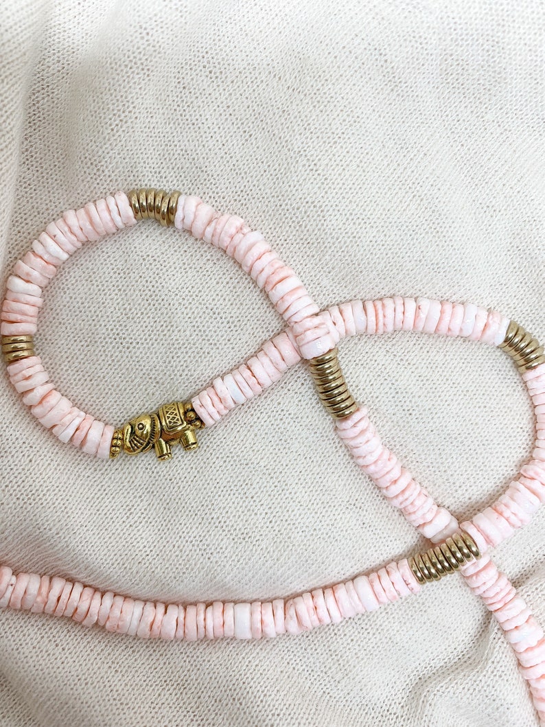Puka Shell Choker Necklace| White, Pink or Blue Round Cut Chip Shells ...