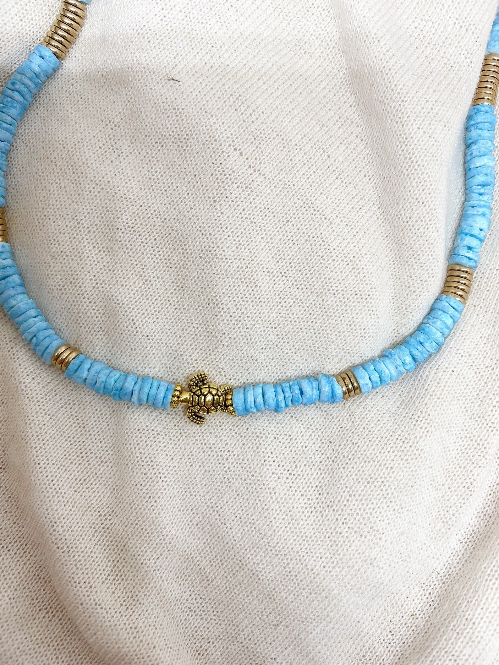 Puka Shell Choker Necklace| White, Pink or Blue Round Cut Chip Shells ...