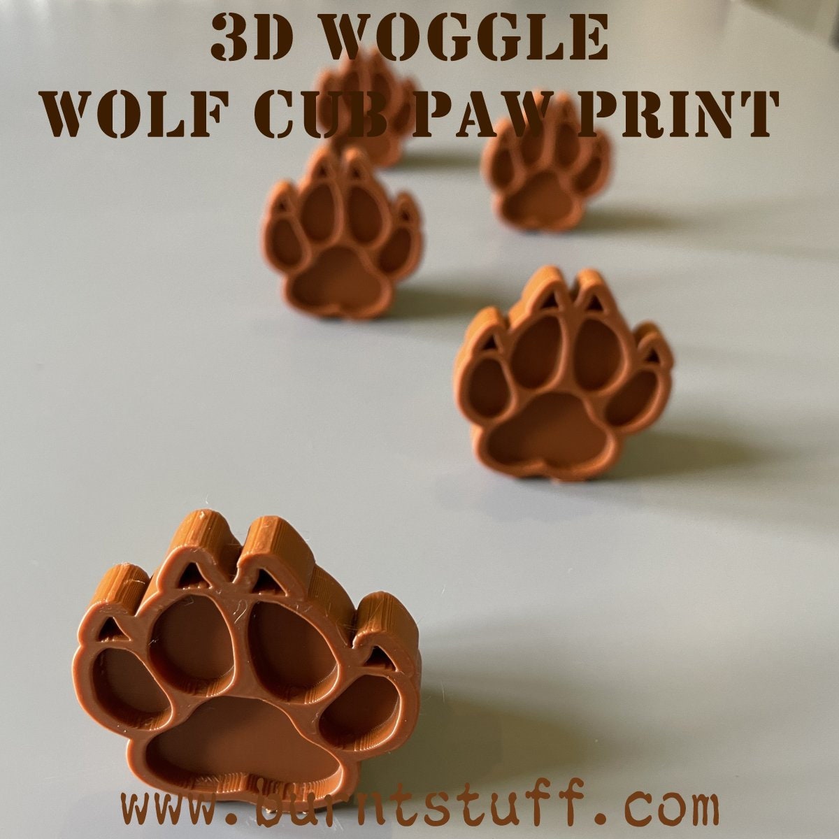 3D Wolf Paw Print Cub Scout Woggle Slide - .stl Digital File - Etsy