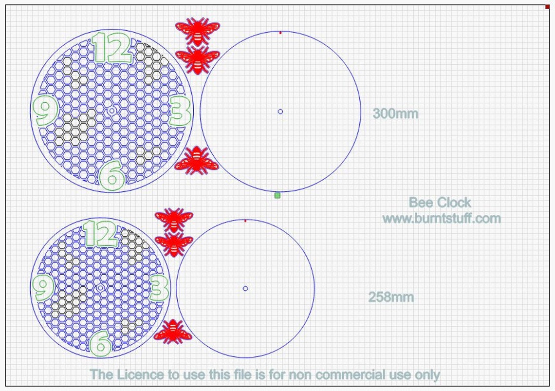 Honey Bee Clock Laser Cut Digital Project - Etsy