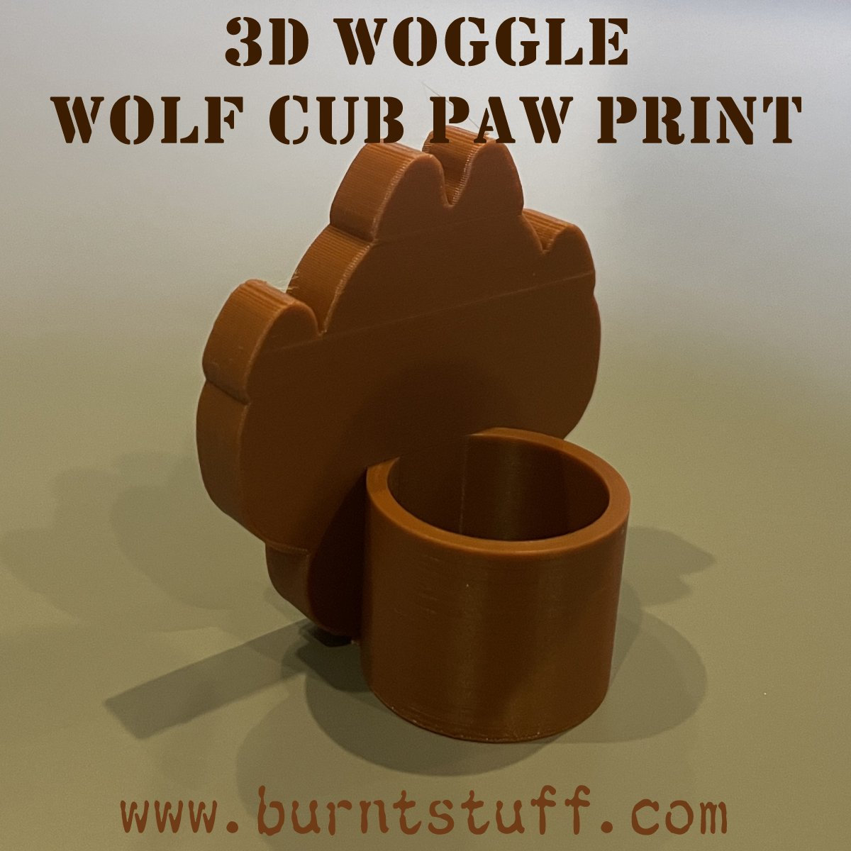 3D Wolf Paw Print Cub Scout Woggle Slide .stl Digital File - Etsy