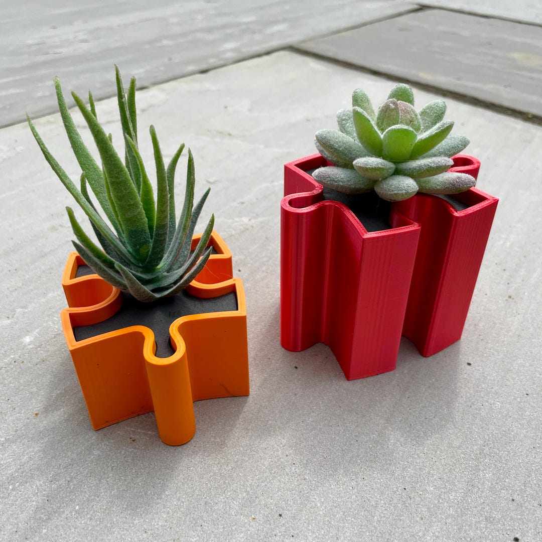 Jigsaw Puzzle Planter 3D Print - Stl Digital File - 3 Sizes! - Etsy