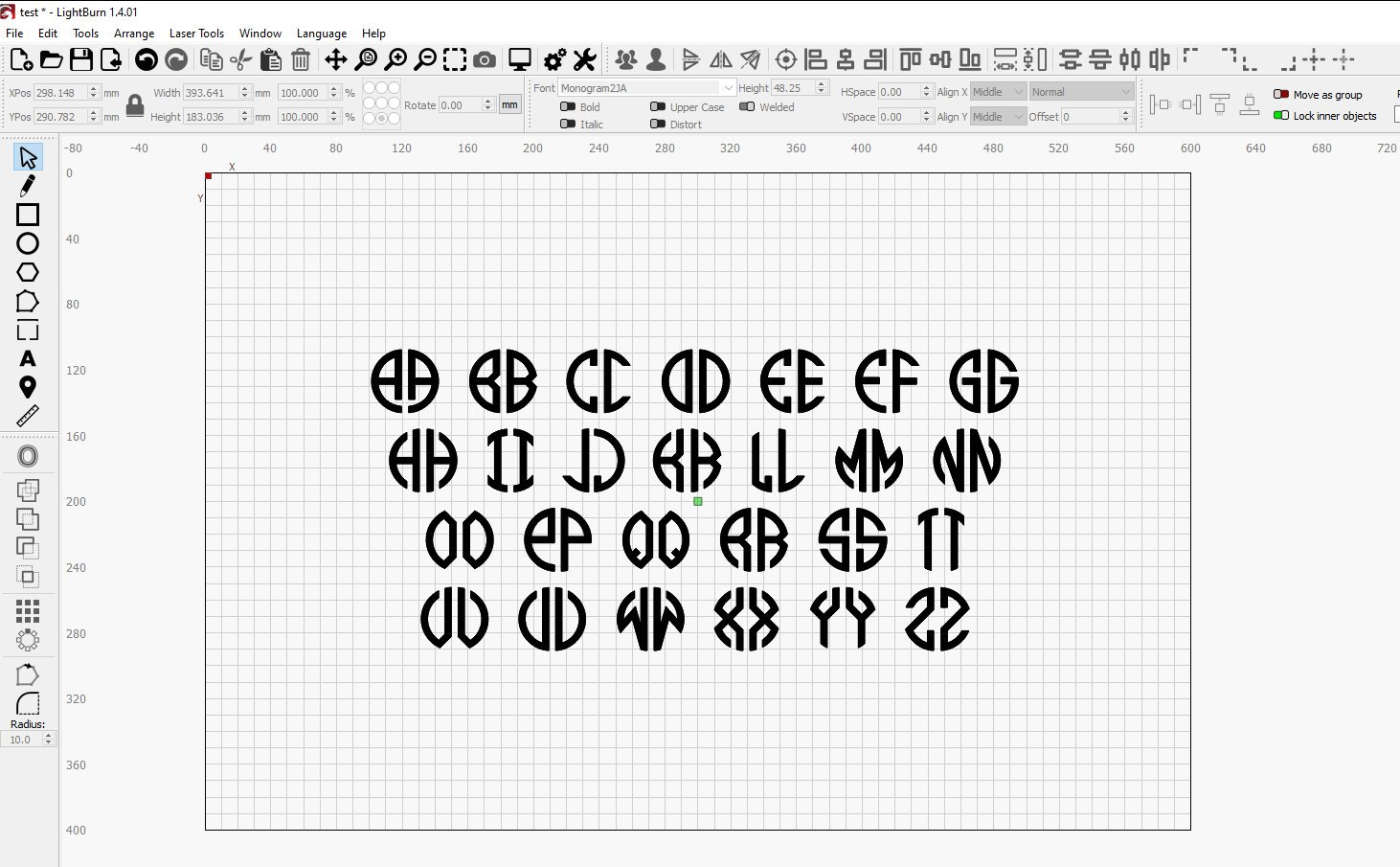 2 Letter Round Monogram Font - Truetype and Open Font Included - Etsy