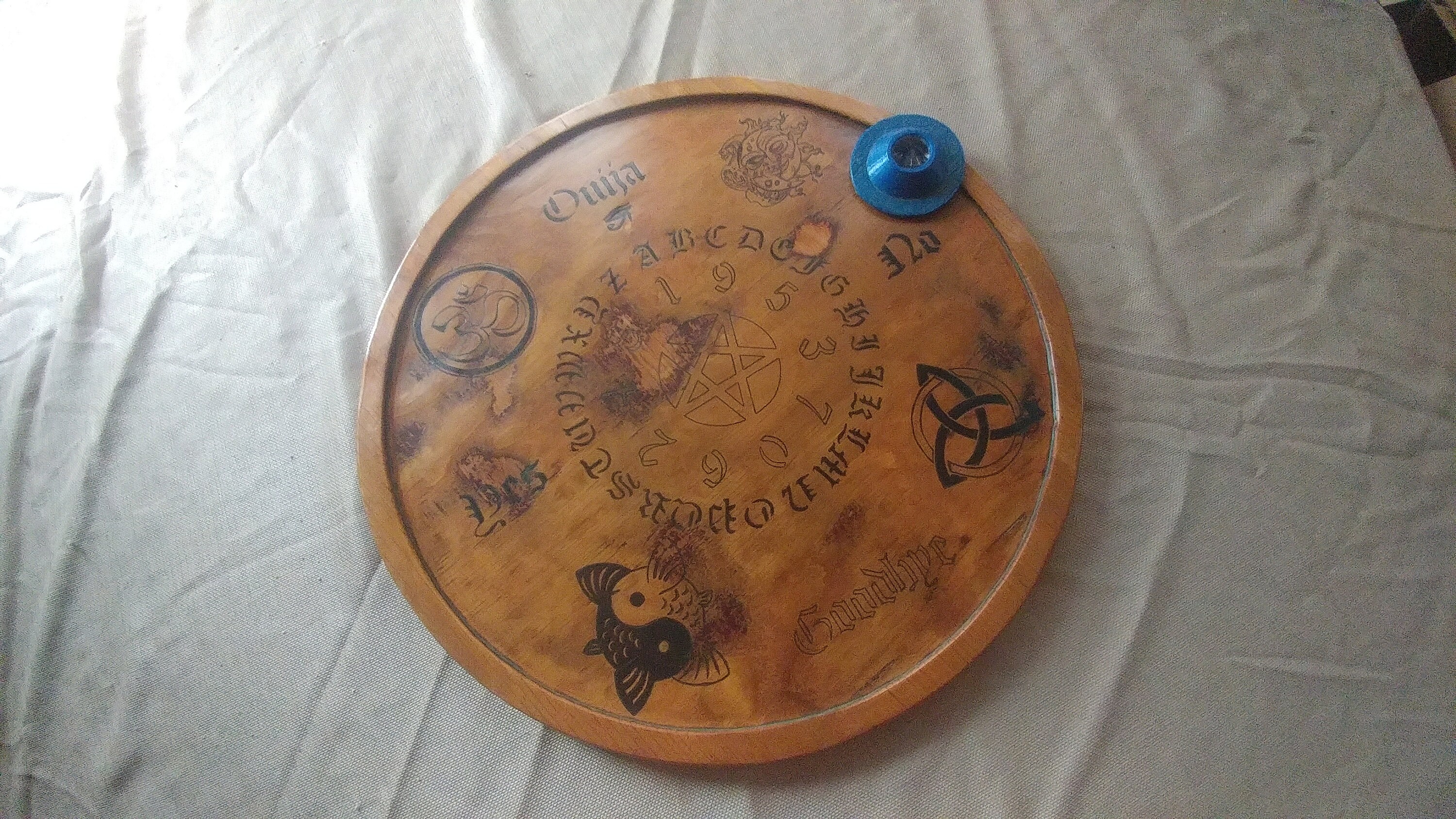 Handcrafted Wooden Circle Ouija Board With 3D Printed Planchette and ...
