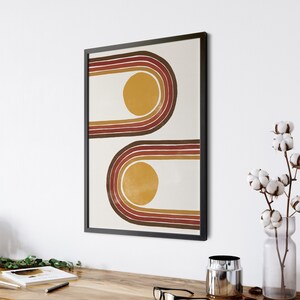 Double Abstract Rainbow | Printable Poster Art | Mid-century Modern ...