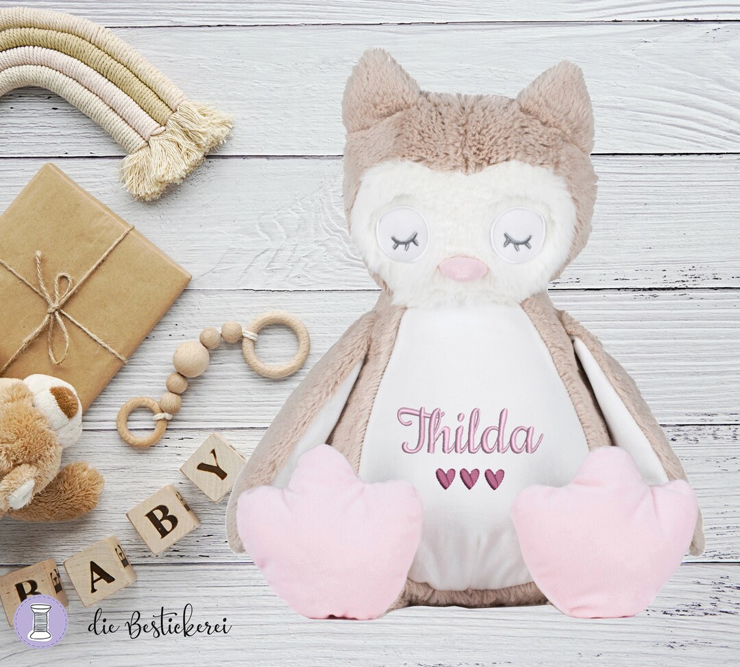 Plush Owl Embroidered With Name | Cuddly Owl | Birth Date ...