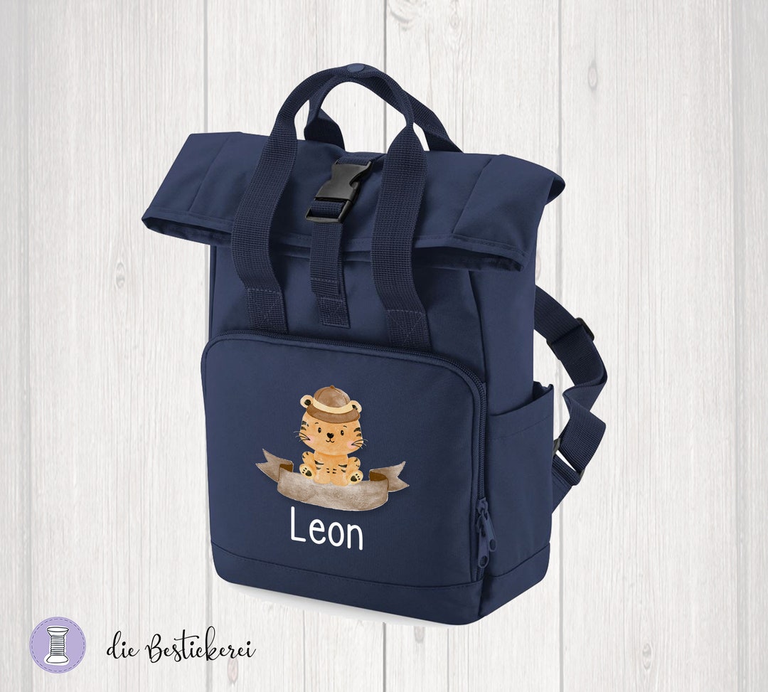 Mini Rolltop Backpack for Kids in NAVY Kindergarten Backpack ...