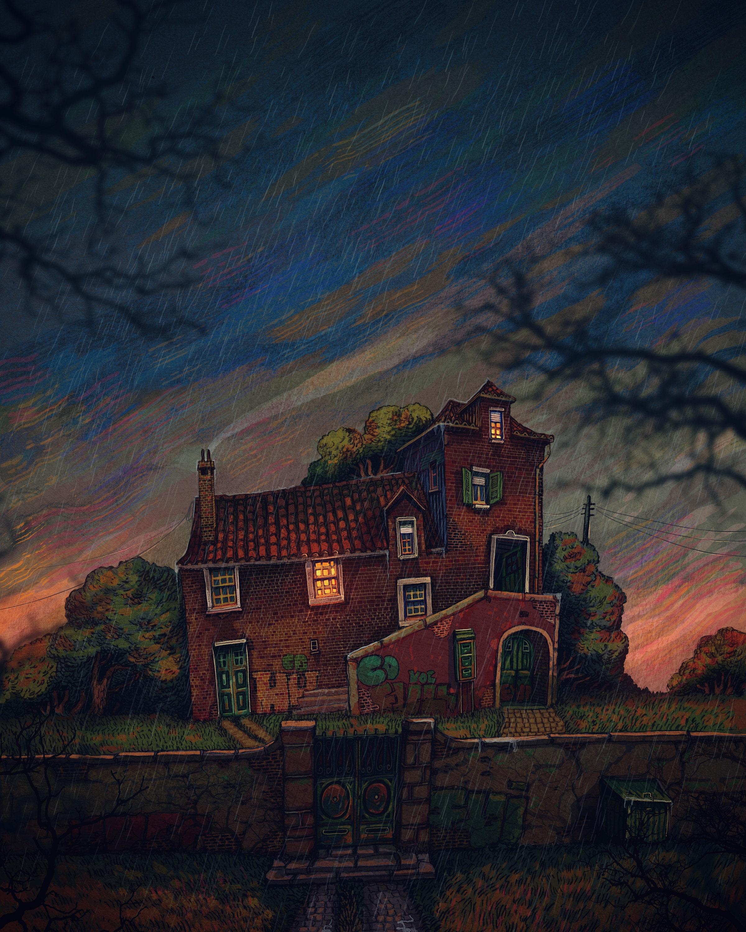 Barns at Night - Etsy