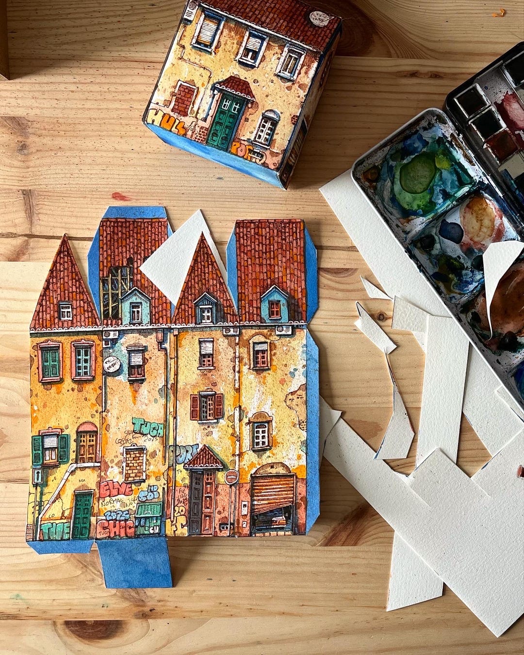 Miniature Paper Houses - Pack of 5 - Etsy