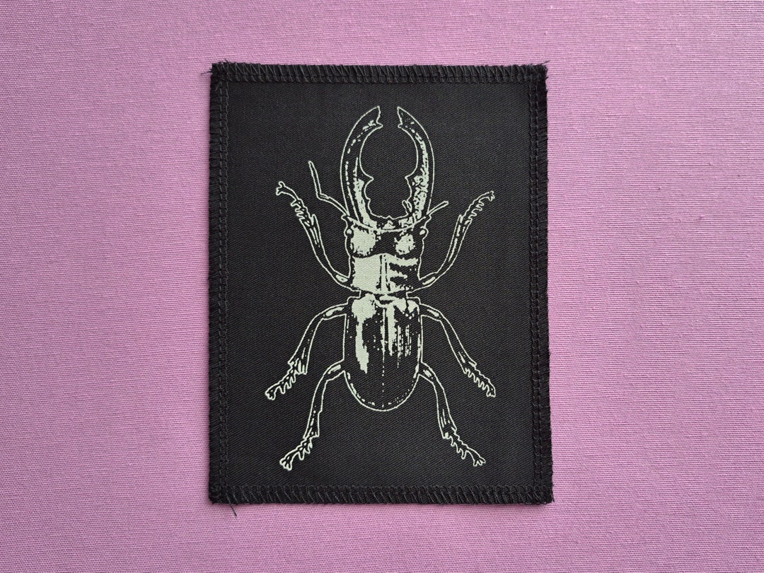 Stag Beetle Patch Screen Printed Patch Sew on Patch - Etsy