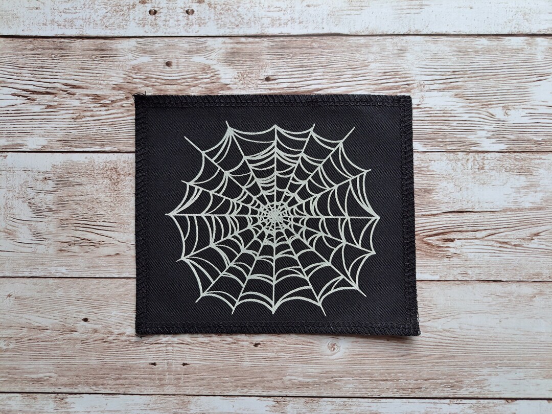 Cobweb Patch Screen Printed Patch Spider Web Print Horror Punk Web - Etsy