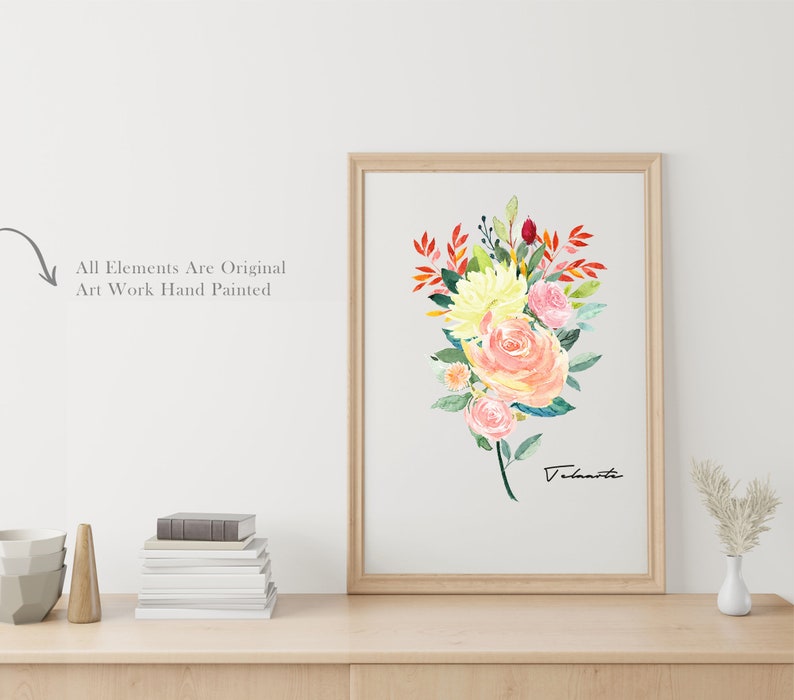 Watercolor Floral Clipart Bundle Watercolor Floral Frame - Etsy
