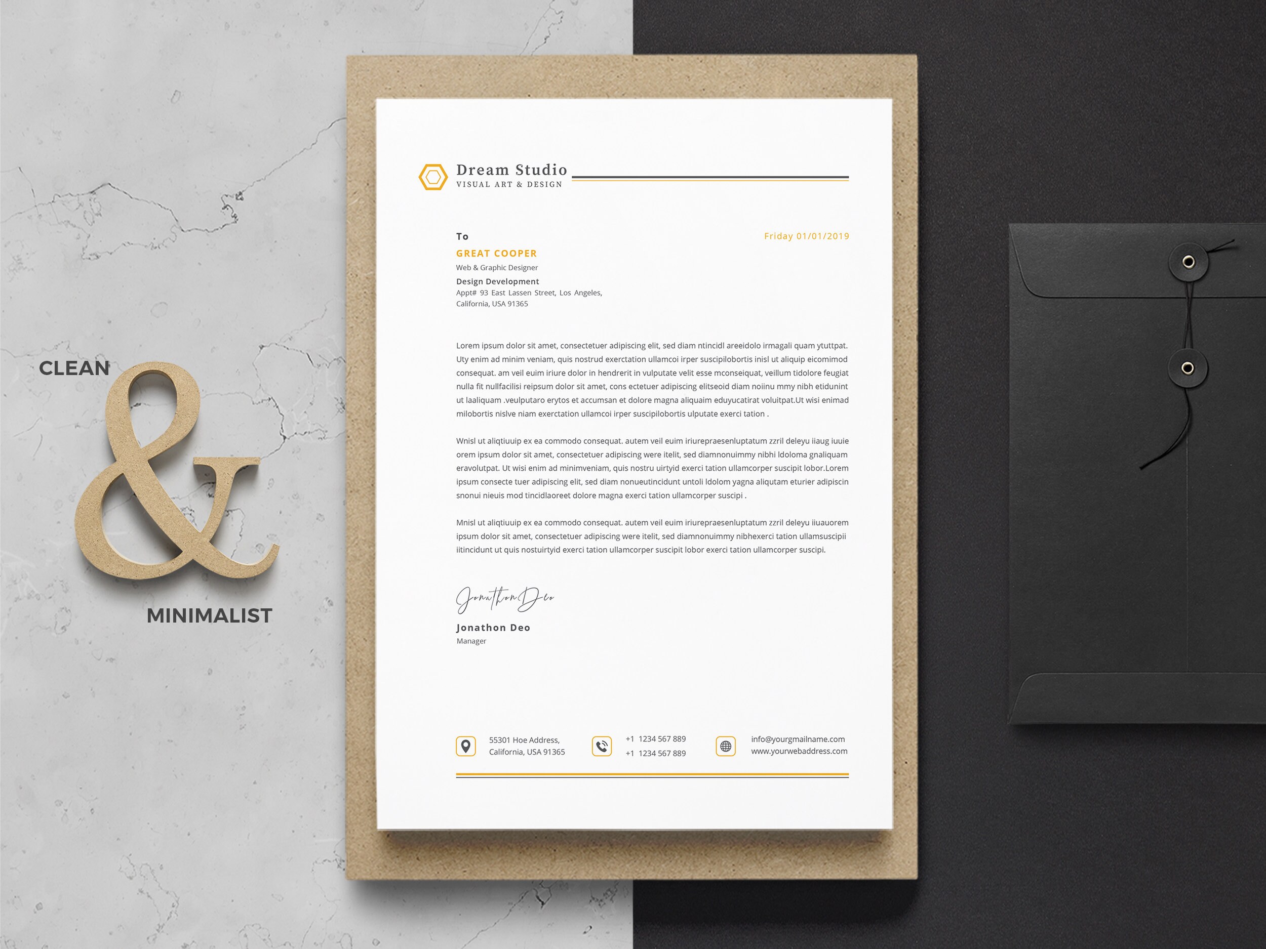 Letterhead Template Word Editable Pdf Printable Business Etsy