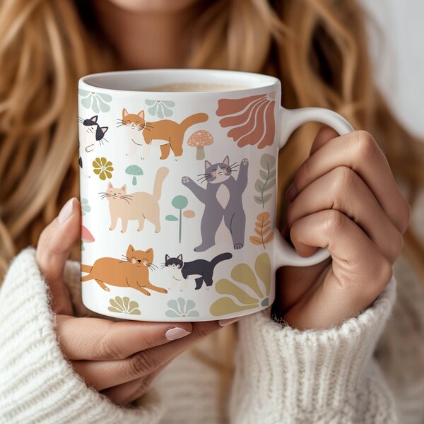 Cute Cat Mug - Etsy