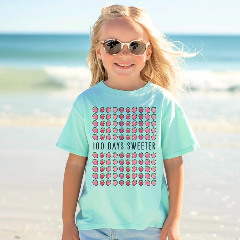 Kids 100 Days of School Shirt, 100 Days Sweeter, 100th Day of School ...