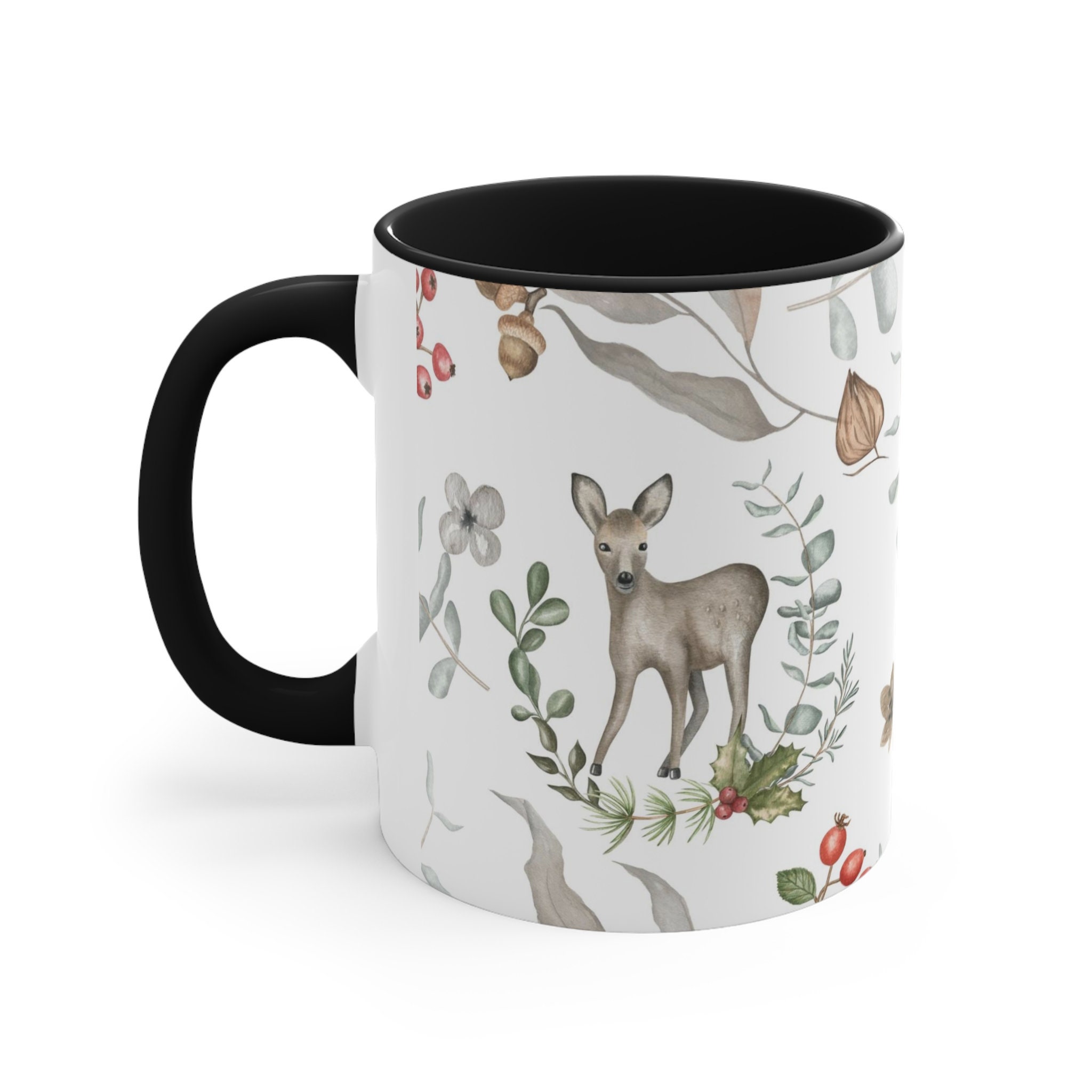 Holiday Coffee Mug, Holiday Deer Mug, Christmas Mug, Winter Coffee Mug ...
