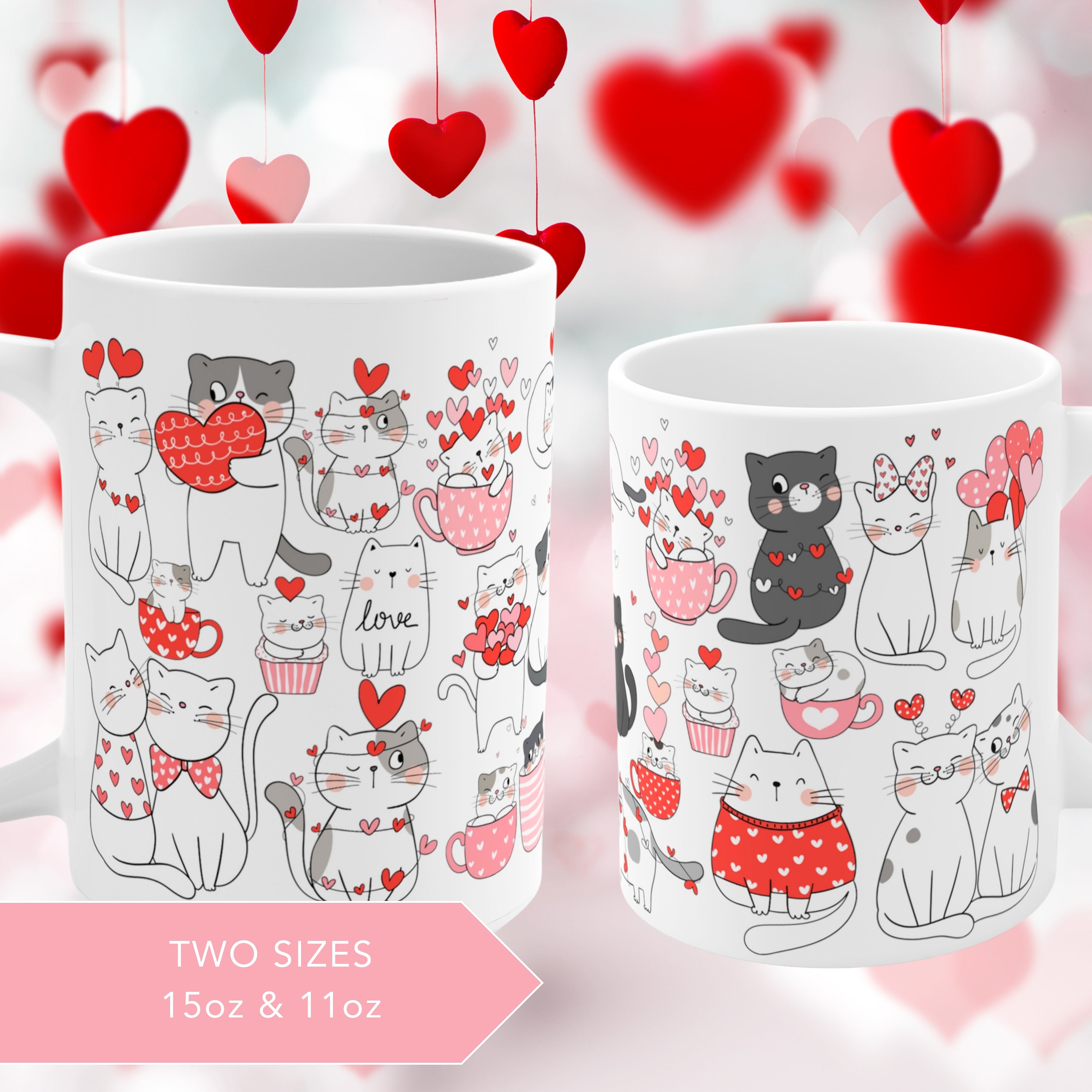 Valentine Cat, Cat Mug, Cat Lover Gift, Cat Lovers Gift, Cat Mom Gifts ...