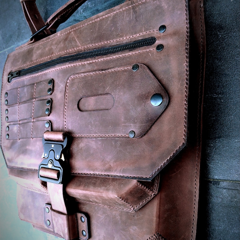 Leather Book Bag - Etsy