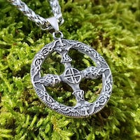 Cold-forged Sun Cross Pendant: Riveted Pagan Solar Wheel - Etsy