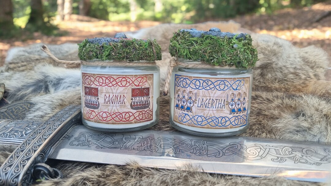 Ragnar Lothbrok and Lagertha Candle / Viking Shield Soy Wax / Couple ...