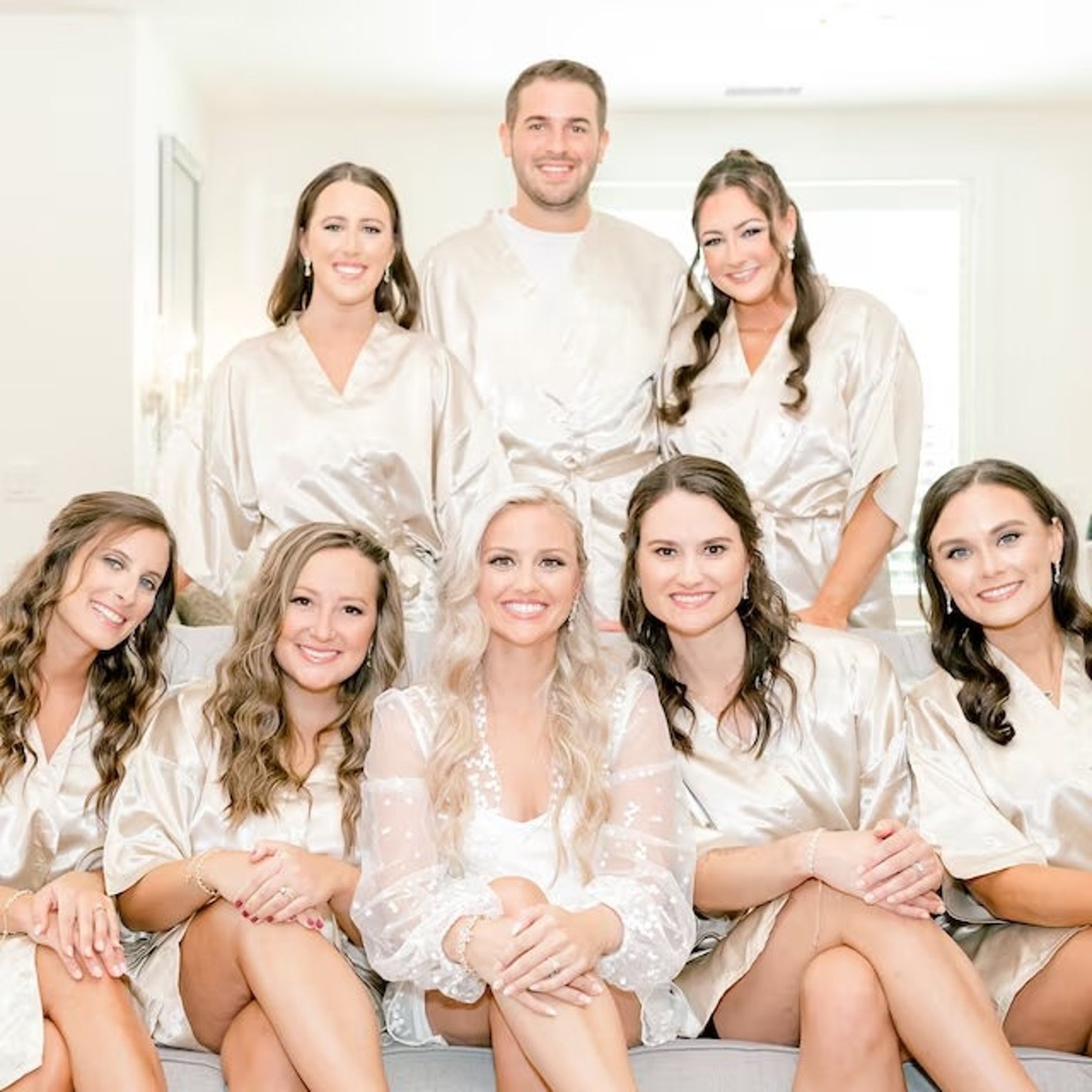 Bridesmaid Robes, Bridal Party Robes, Champagne Robe, Getting Ready ...