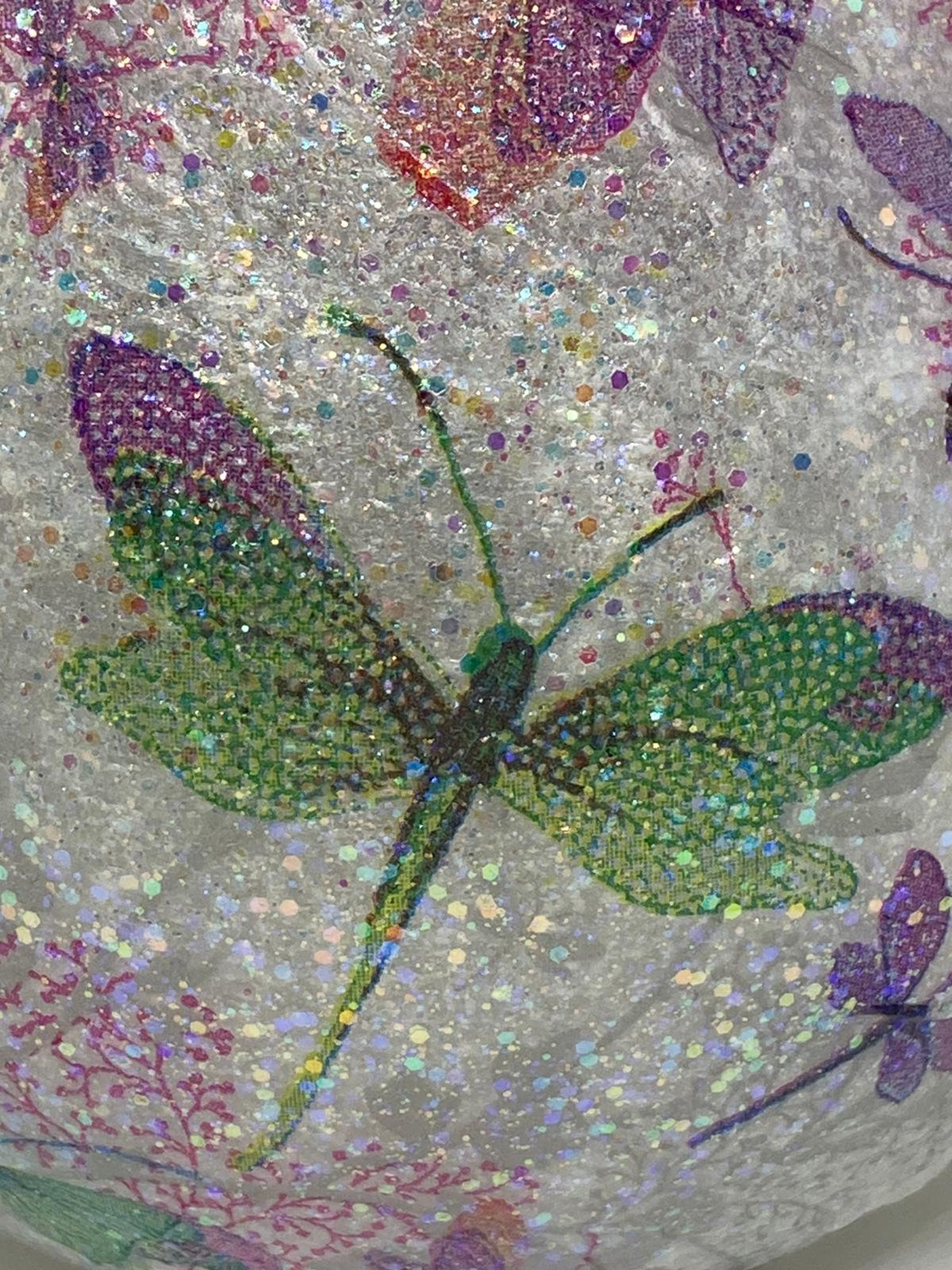 Dragonfly Frosted Glass Bouquet Flower Vase Delicate | Etsy